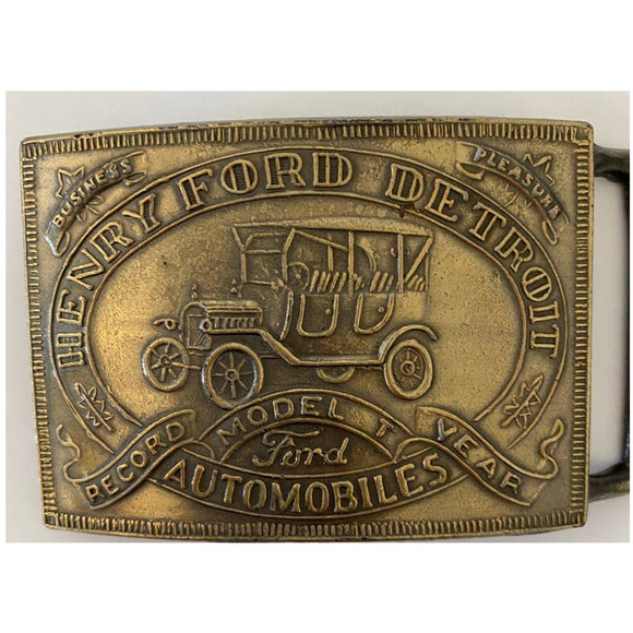 Ford | Accessories | Vintage Henry Ford Detroit Model T Belt Buckle ...